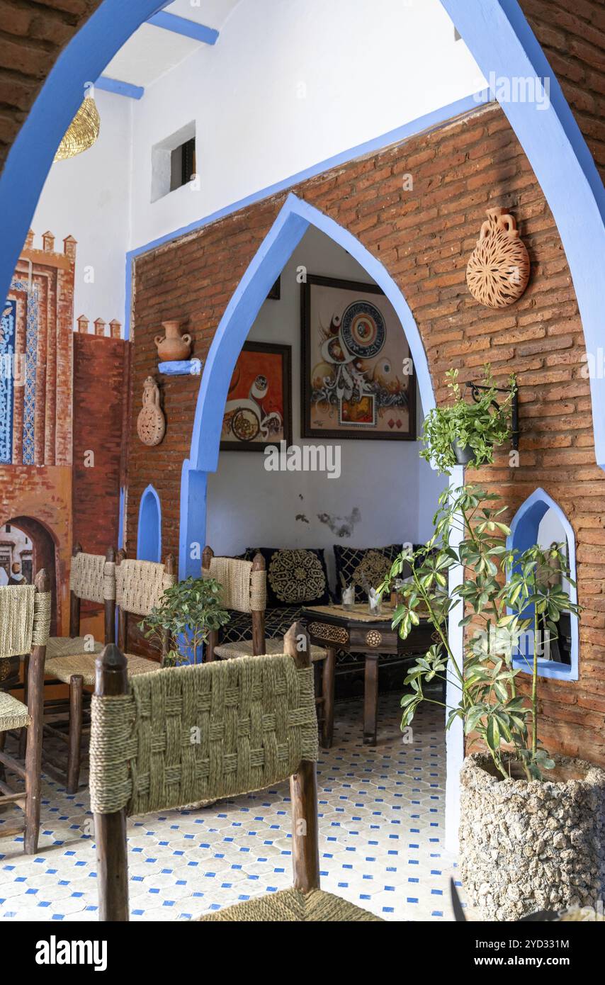 Chefchaouen, Morocco, 2 March, 2024: interior view of a typical ...