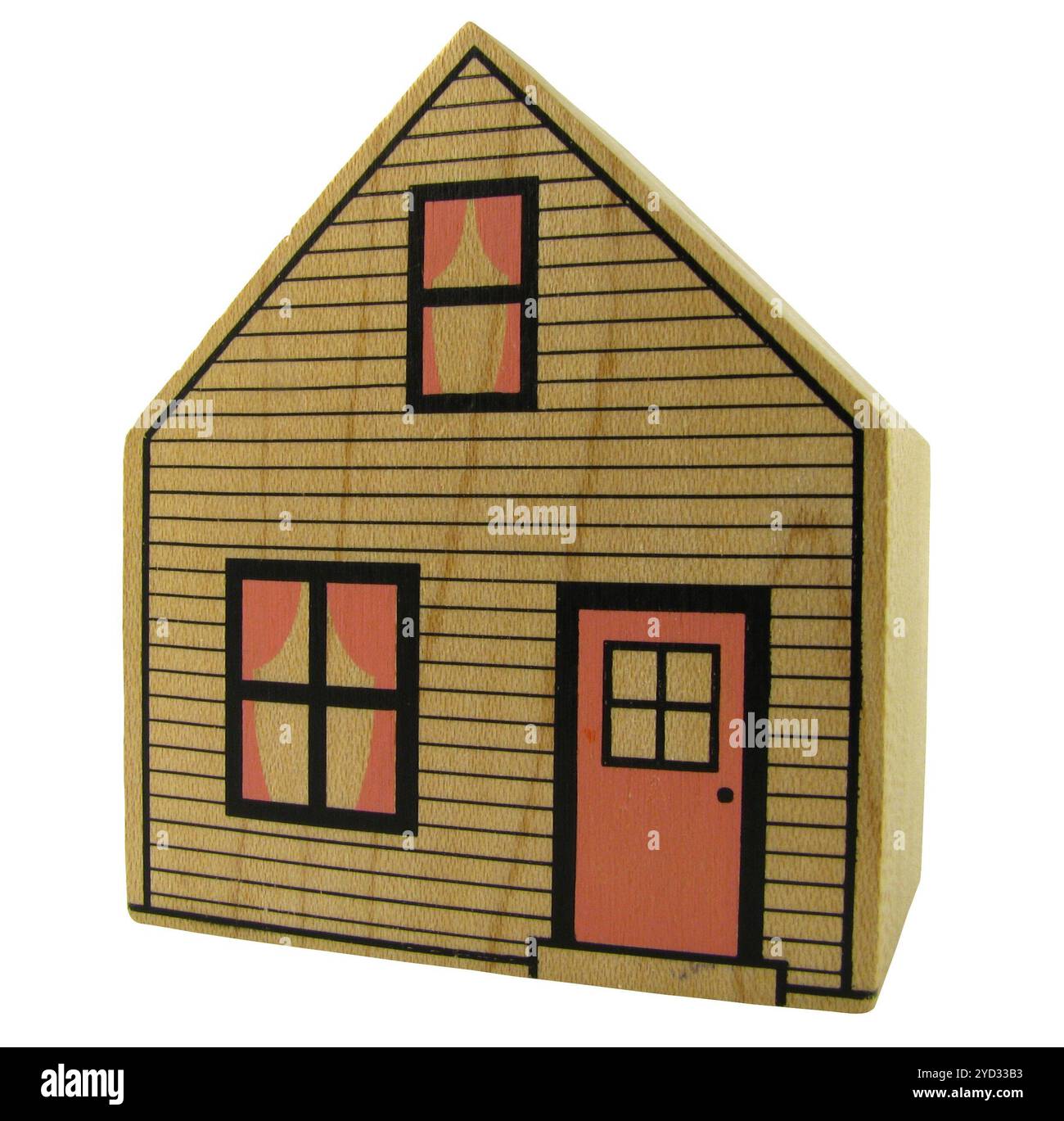 Isolation Of A Toy Wooden House With Clipping Path Stock Photo - Alamy