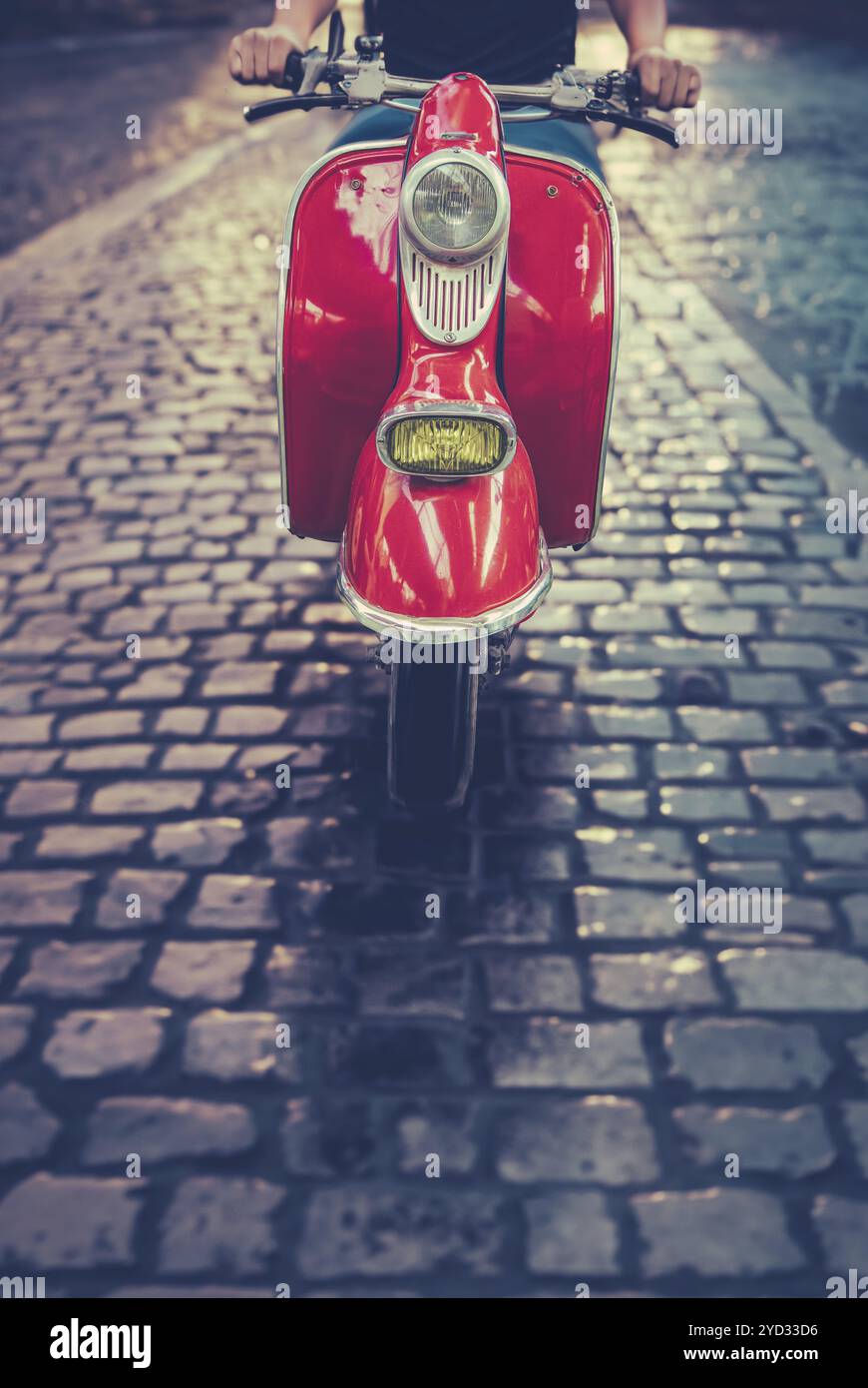 Person riding moped streets hi-res stock photography and images - Alamy