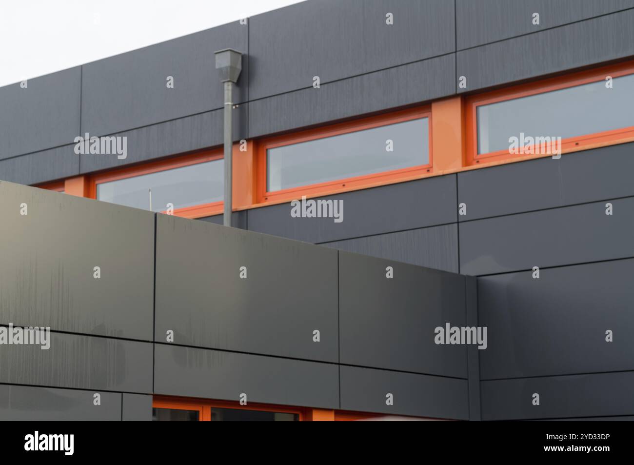 Geometric architectural detail of a contemporary building with black ...