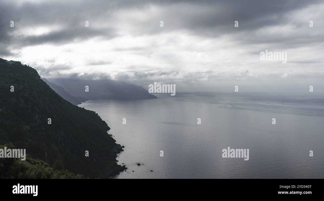 Landscape view of the rugged coastline and cliffs at Sa Foradada in ...