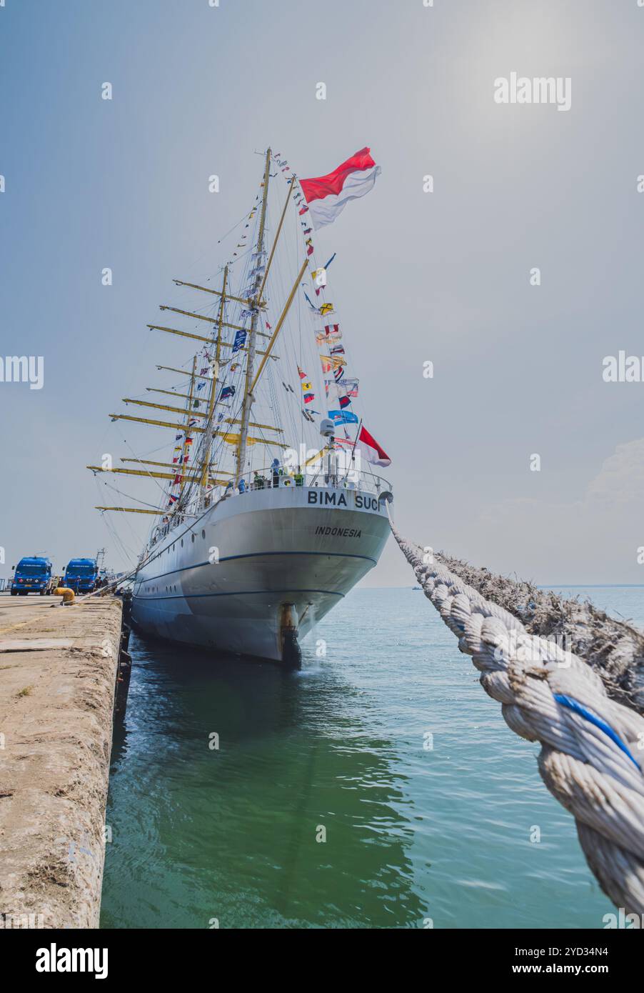 Balikpapan, Indonesia - October 24th, 2024. The vessel's hull is ...