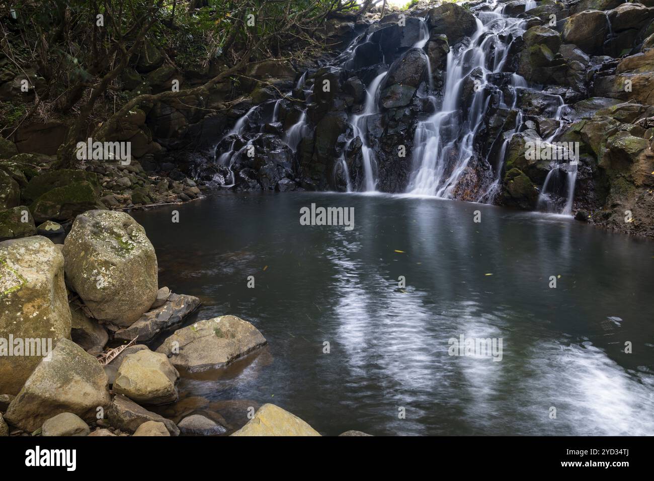 Waterfall, 23 coloured earth nature park, 23 coloured earth park, La ...