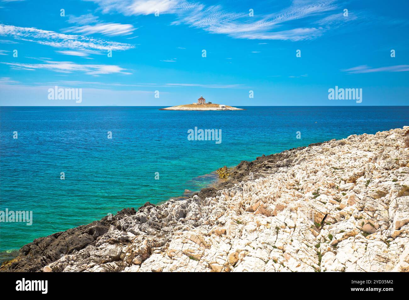 Pokonji Dol Lighthouse in Hvar island archipelago view Stock Photo - Alamy