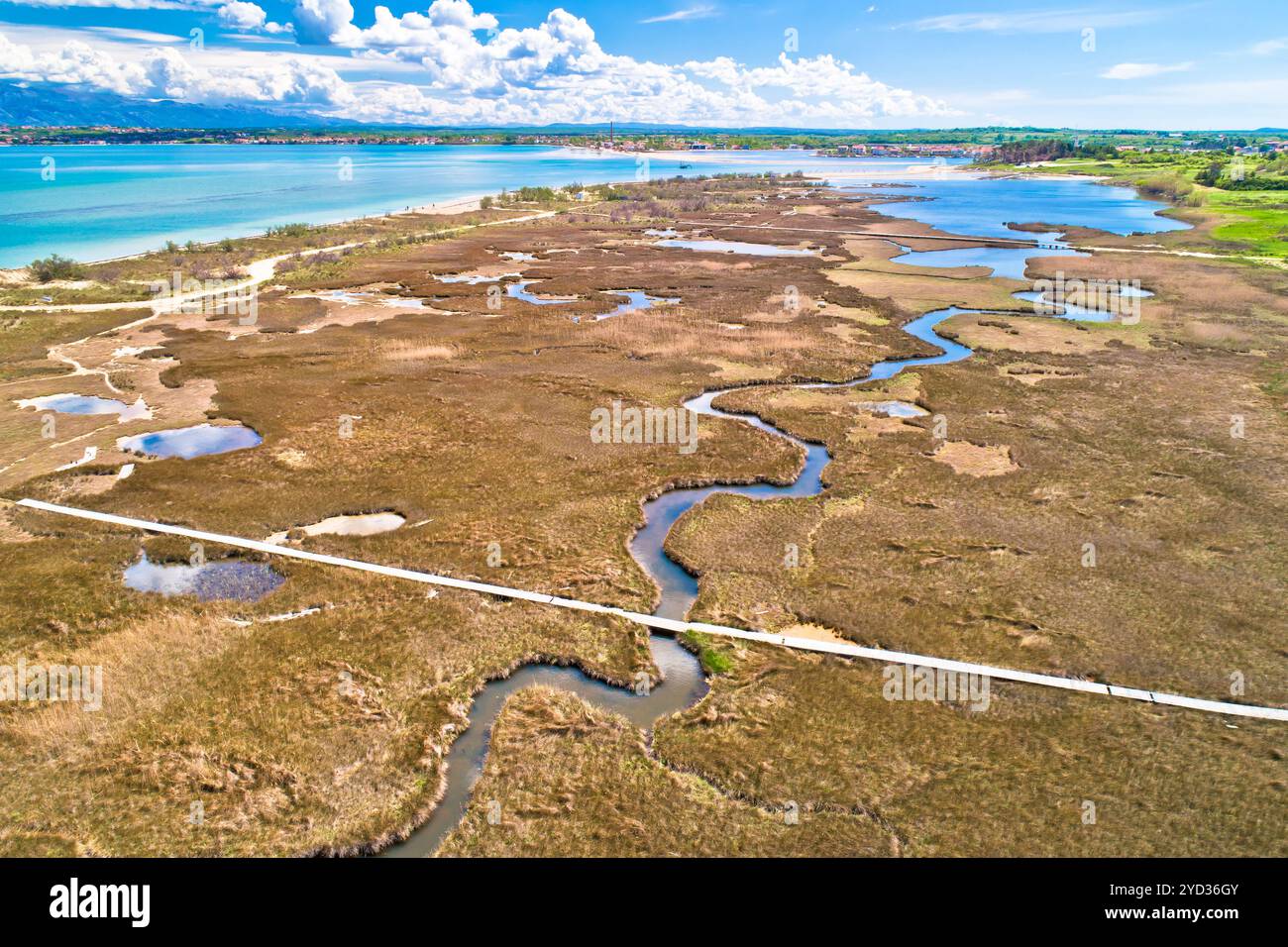 Sea marshes and shallow sand beach of Nin aerial view Stock Photo - Alamy