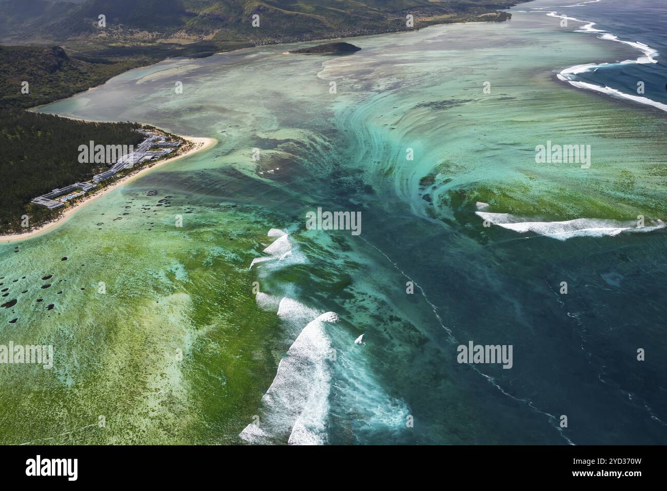 Underwater waterfall, optical illusion, natural phenomenon, aerial view ...