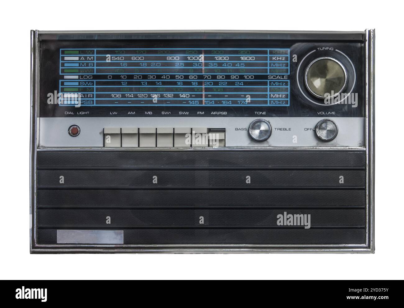 Isolated Vintage Retro Silver Radio On A White Background Stock Photo ...