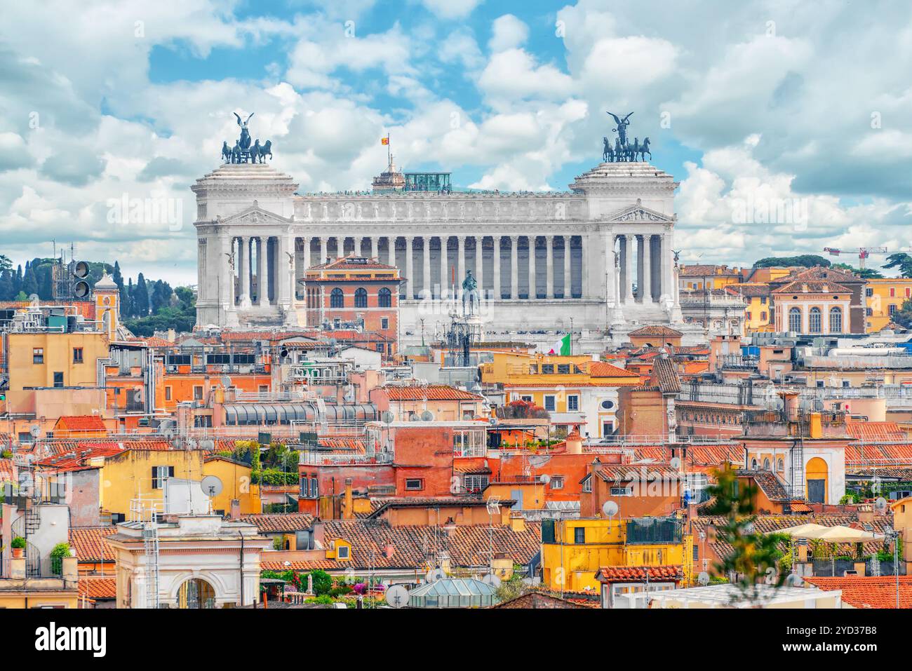 View of the city of Rome from above, from the hill of Terrazza del ...