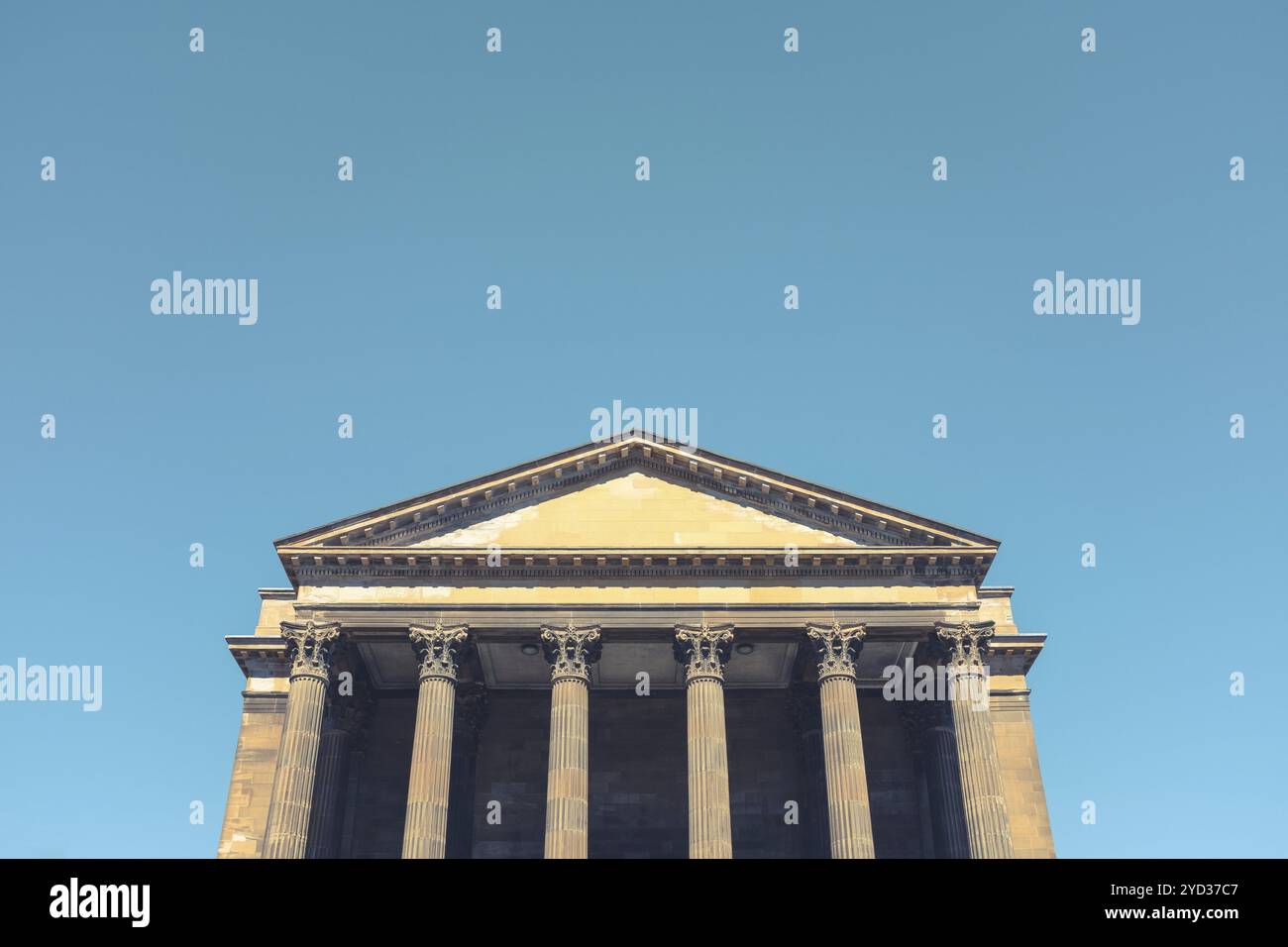 Grand Greek Or Roman Style Building With Corinthian Columns, A Bright ...