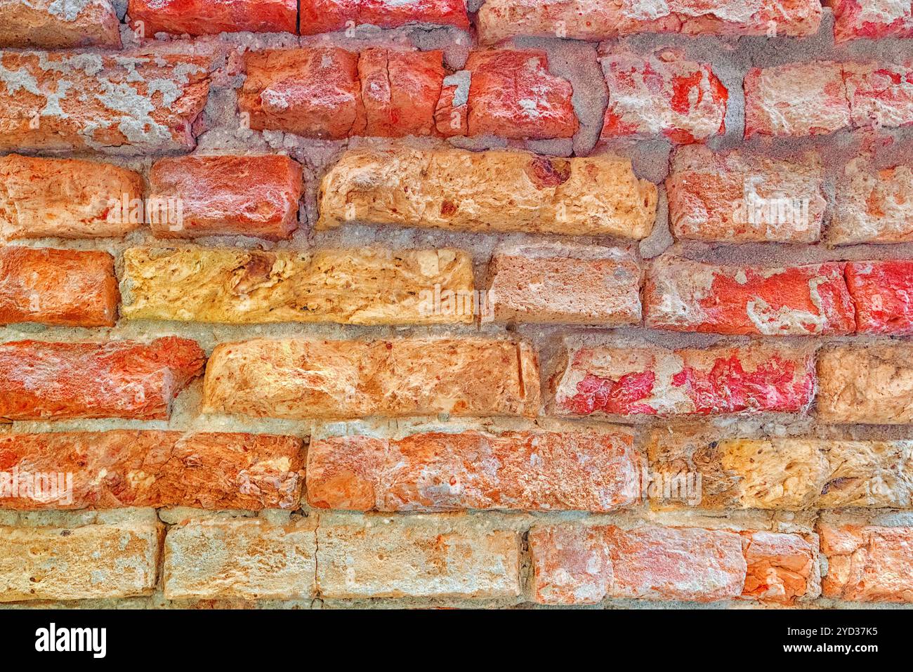 Texture of a brick wall made from an old red bricks. Picture taken in ...