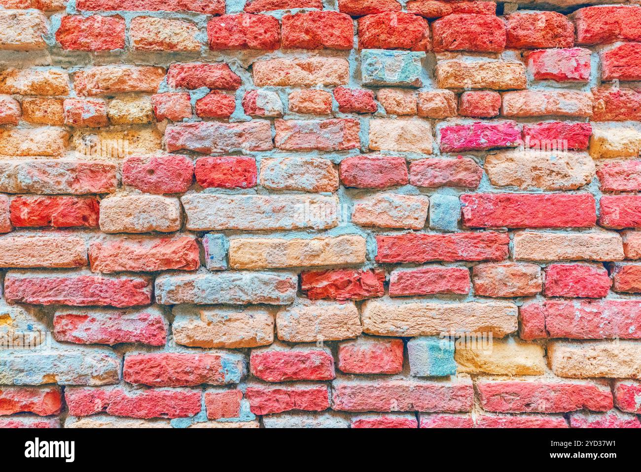 Texture of a brick wall made from an old red bricks. Picture taken in ...