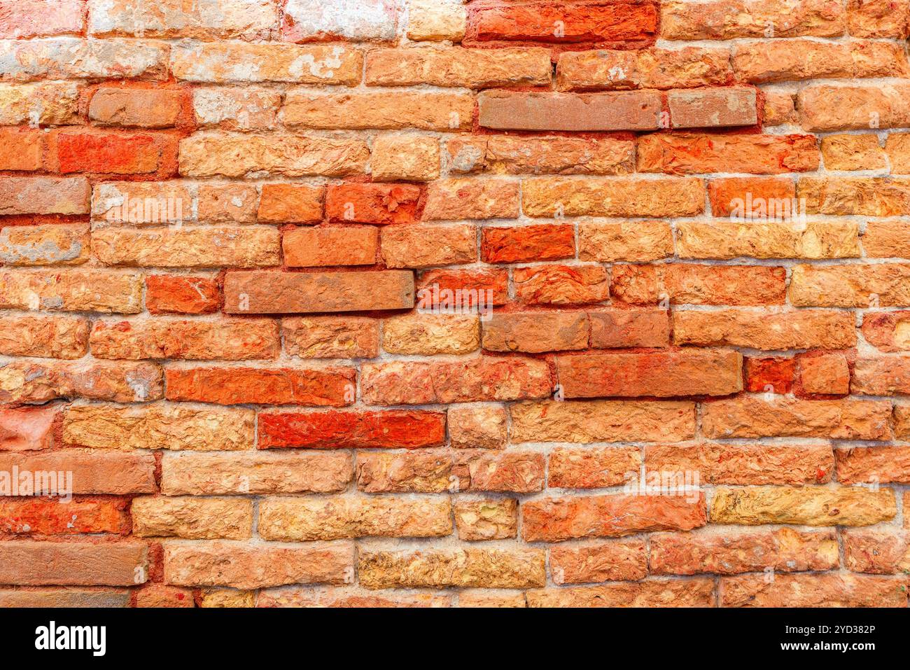 Texture of a brick wall made from an old red bricks. Picture taken in ...