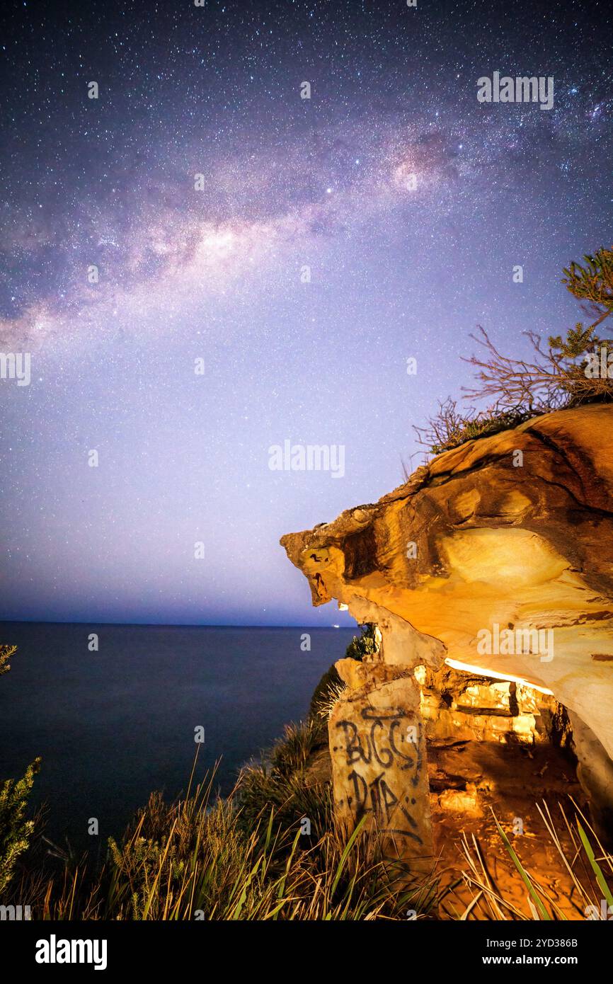 Starry skies over the Eastern escarpment near Sydney. Pollution and ...