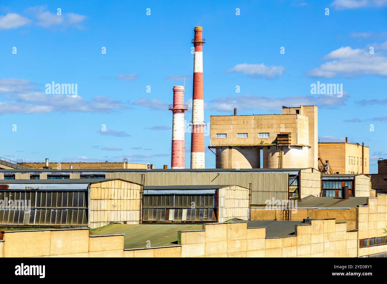 Large industrial plant with big chimneys Stock Photo - Alamy