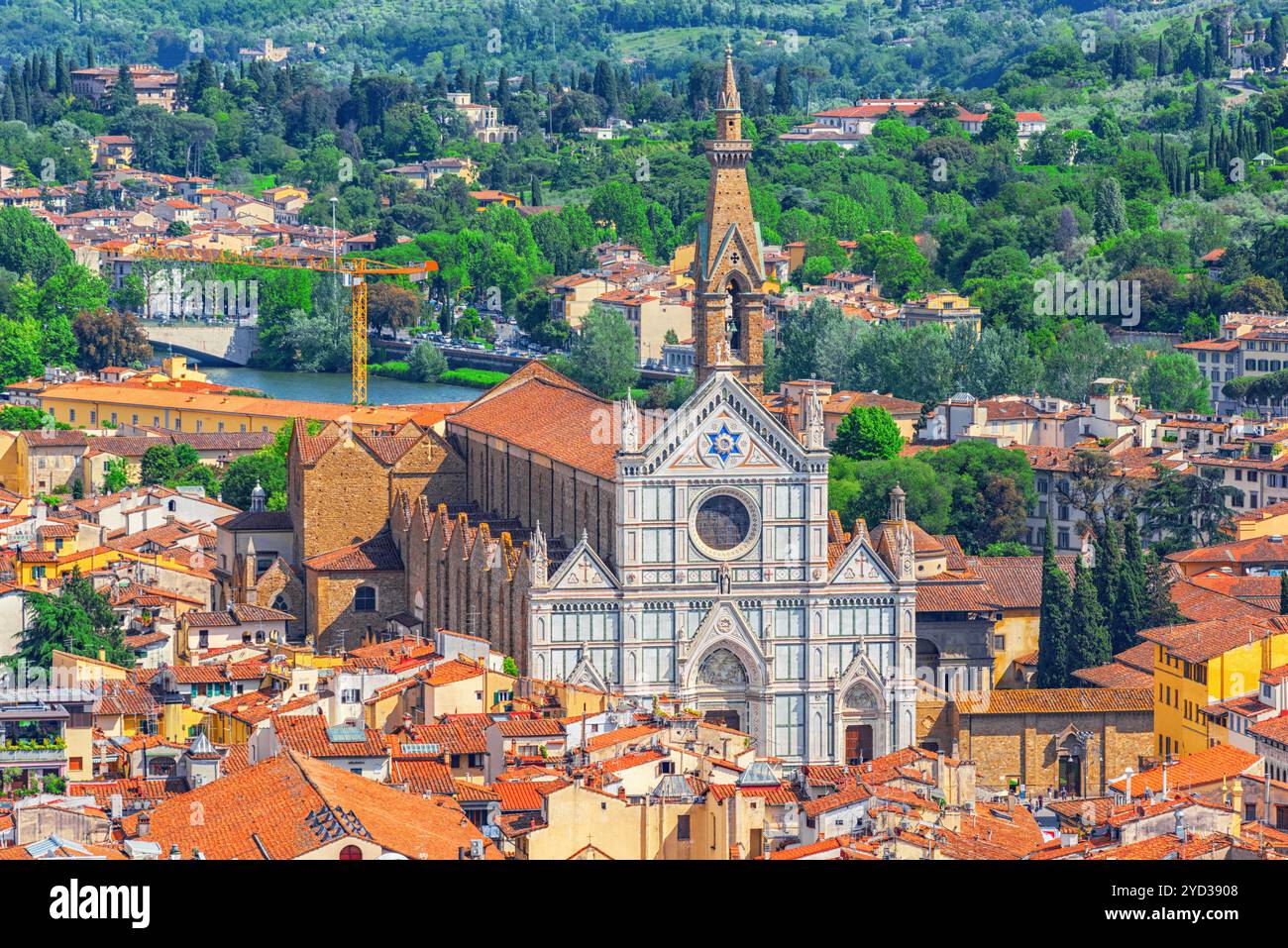 Above view of Basilica of Santa Croce (Basilica di Santa Croce di ...