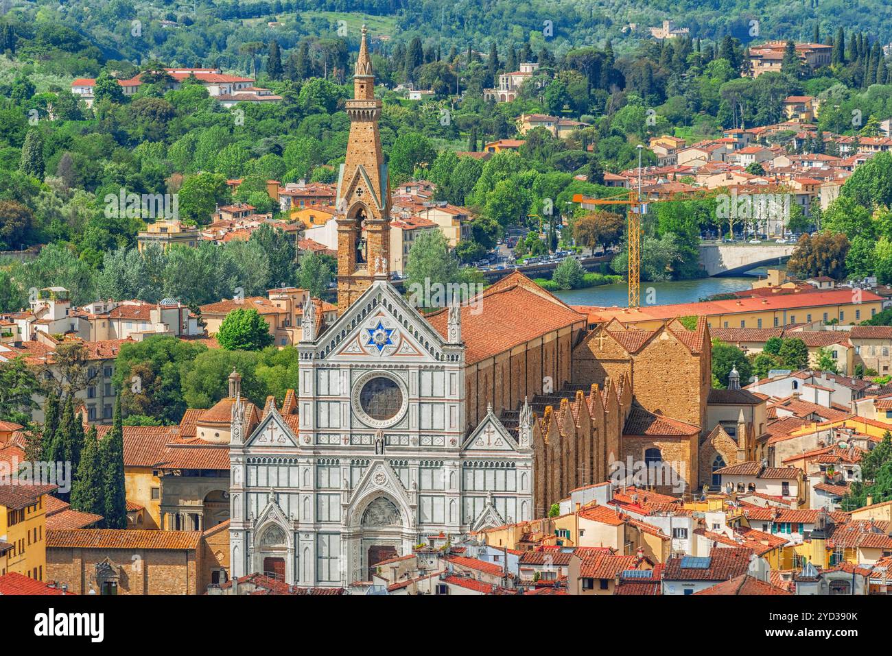Above view of Basilica of Santa Croce (Basilica di Santa Croce di ...