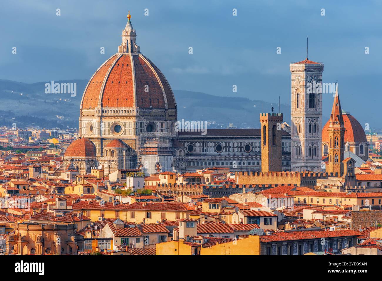 Beautiful landscape above, panorama on historical view of the Florence ...