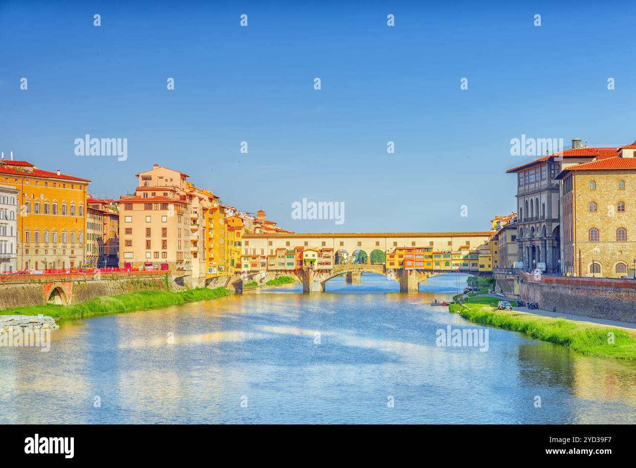 Ponte Vecchio is a bridge in Florence, located at the narrowest point of the Arno River, almost ...