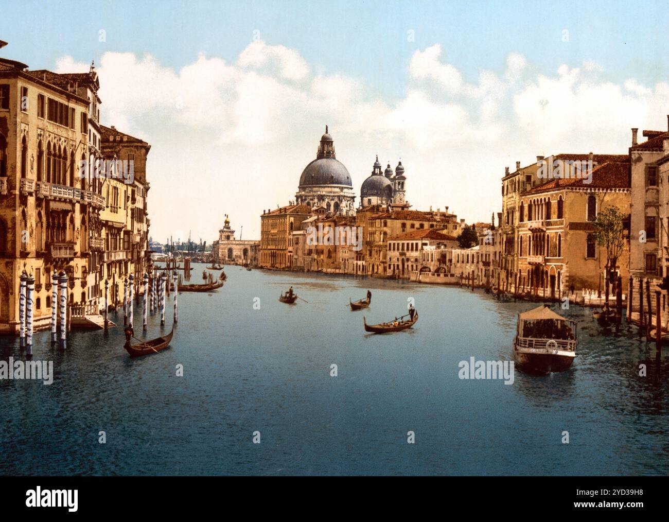 On the Grand Canal, Venice, Italy, Historic, digitally restored ...