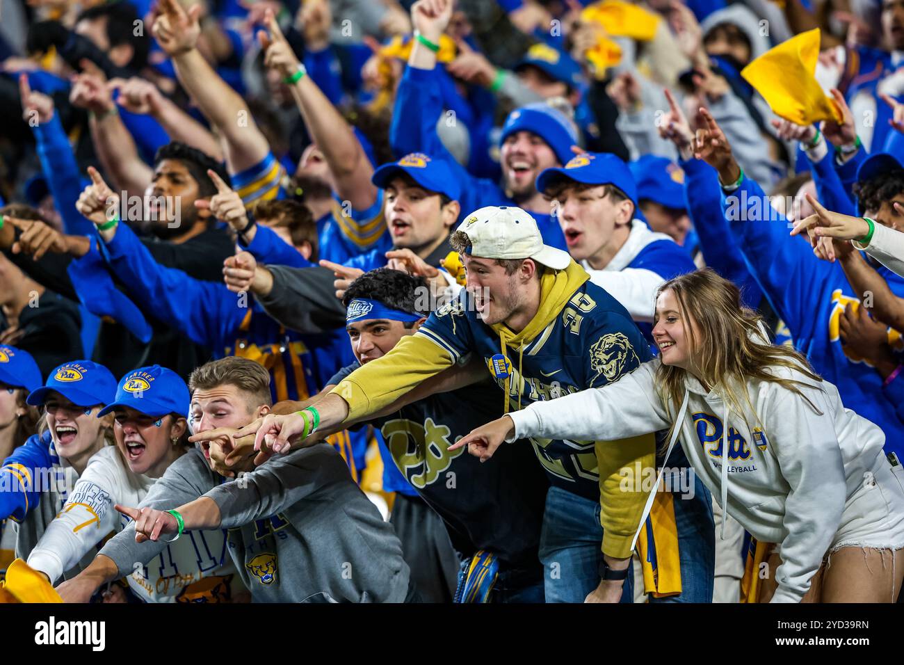 Pittsburgh, Pennsylvania, USA. 24th Oct, 2024. Pitt Panther fans cheer ...