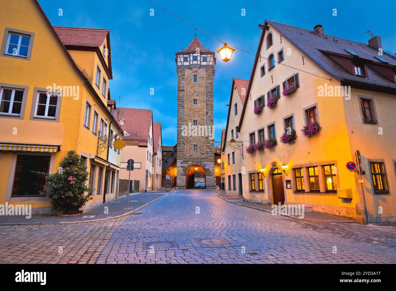 Rothenburg ob der Tauber. Hisoric tower gate of medieval German town of ...