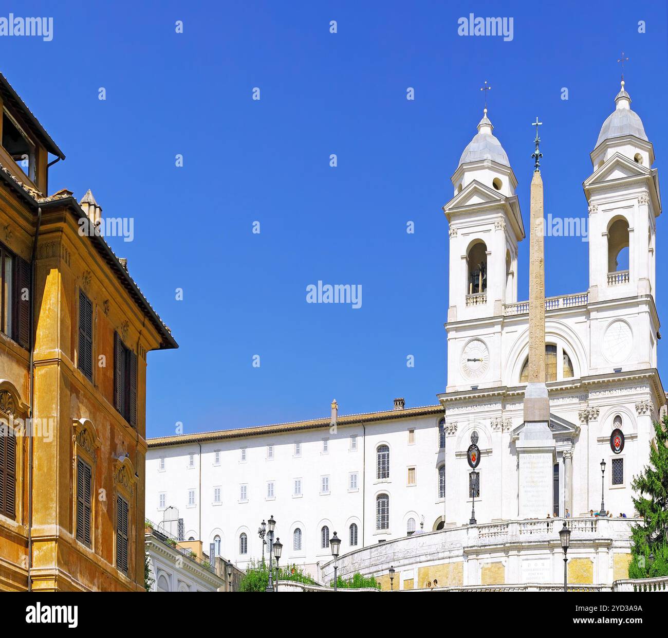 Spain's Square and Church of the Holy Trinity in Rome while on vacation ...