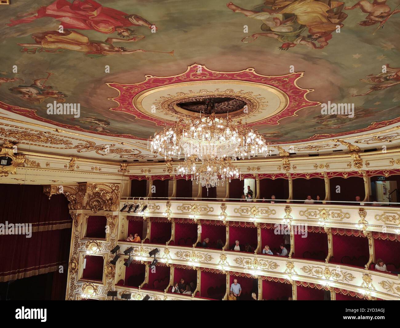 The Grand Interior in Gold and Red of the Parma's Opera House, Italy ...
