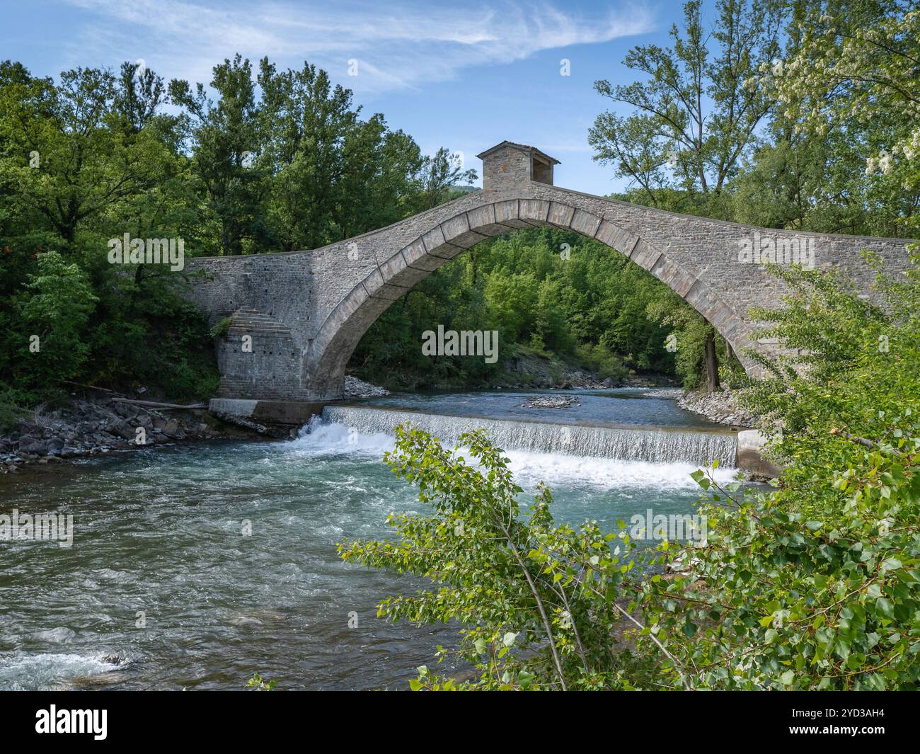 Antique Panoramic Olina Bridge in Pavullo, Modena - Italy Stock Photo ...
