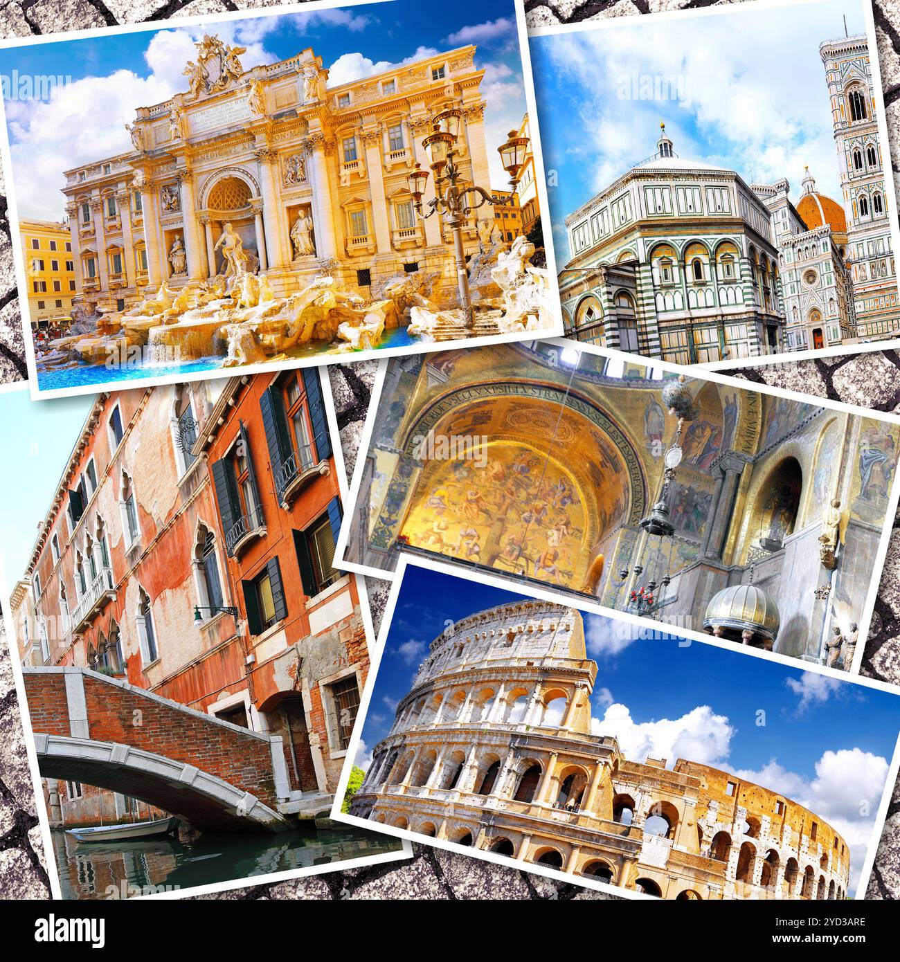 Collage of beautiful Italy. Rome, Florence, Pisa, Venice Stock Photo - Alamy