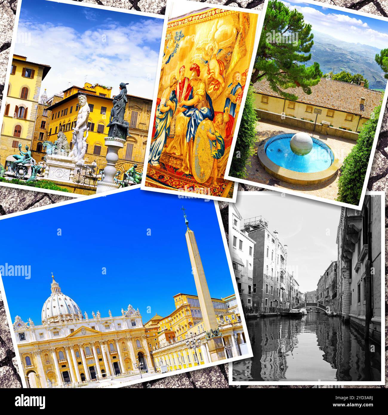 Collage of beautiful Italy. Rome, Florence, Pisa, Venice Stock Photo ...