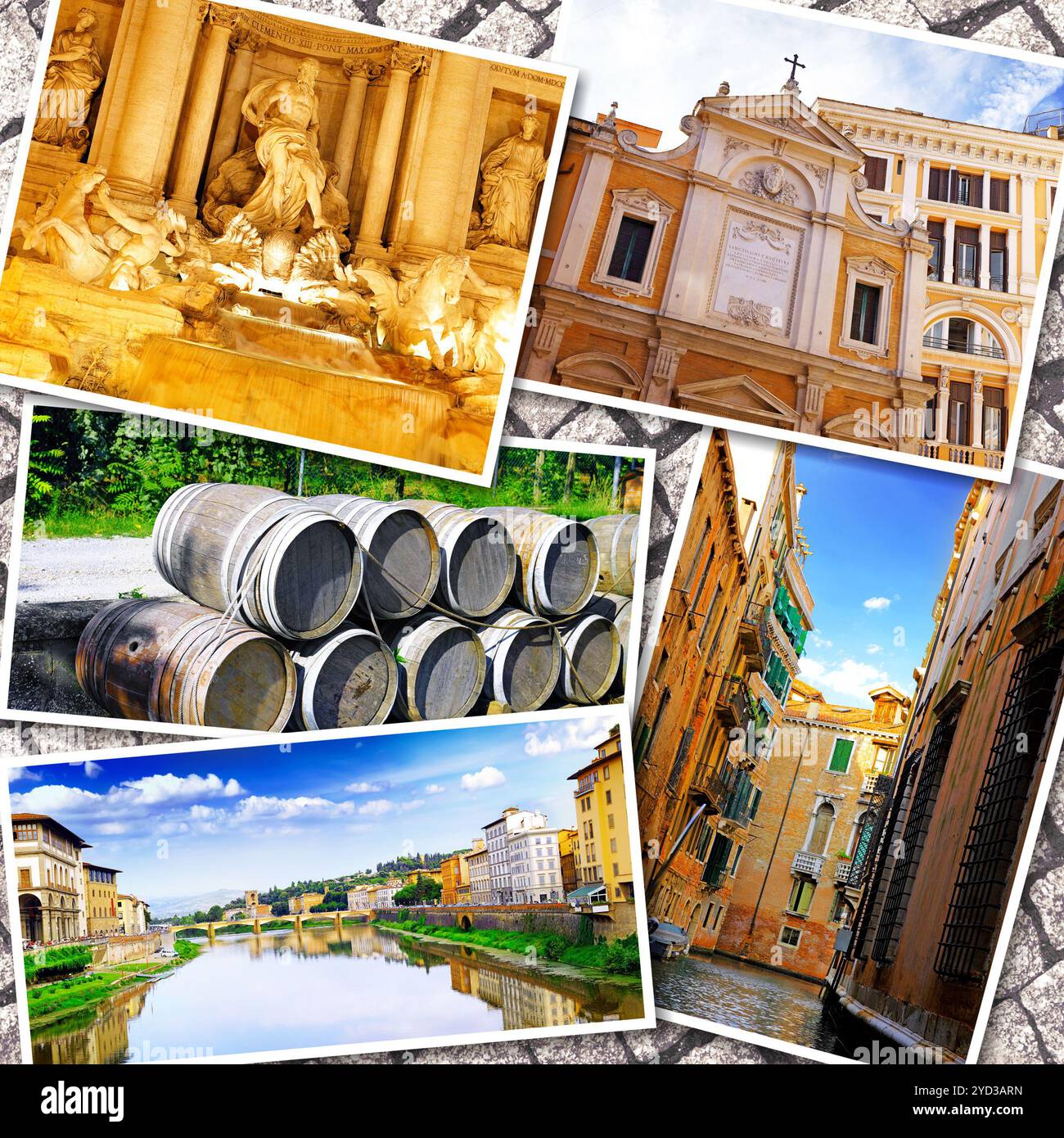 Collage of beautiful Italy. Rome, Florence, Pisa, Venice Stock Photo ...