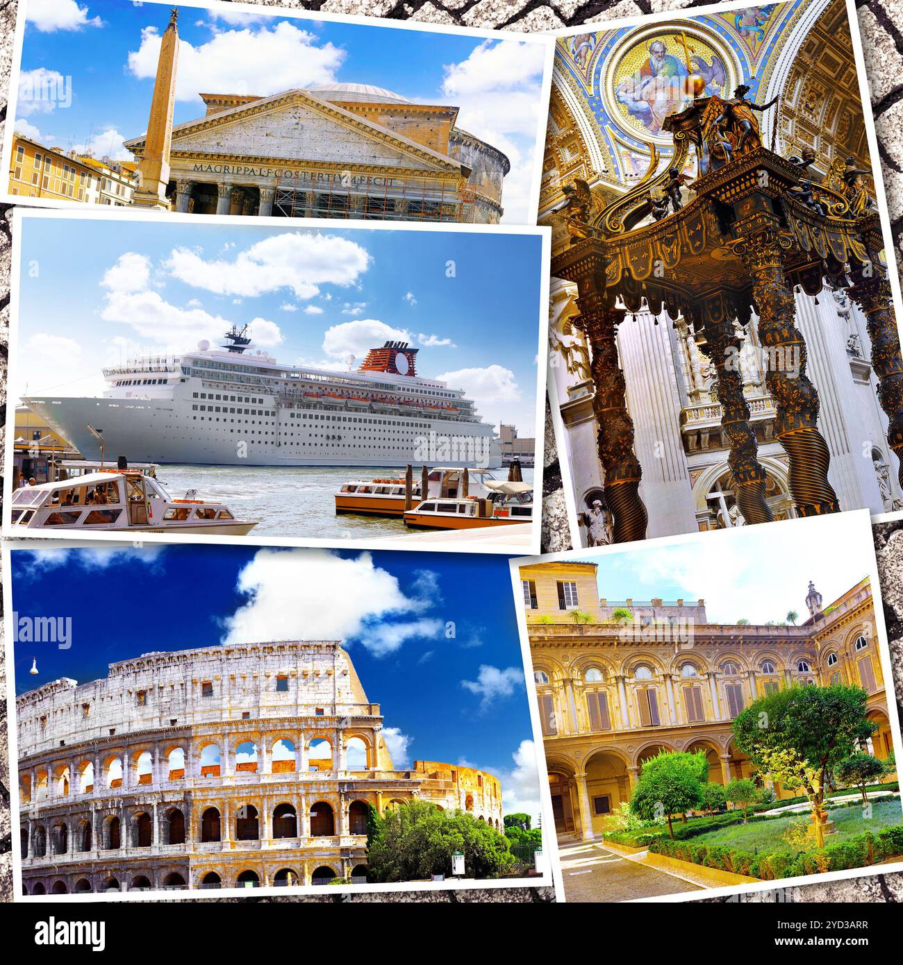 Collage of beautiful Italy. Rome, Florence, Pisa, Venice Stock Photo ...