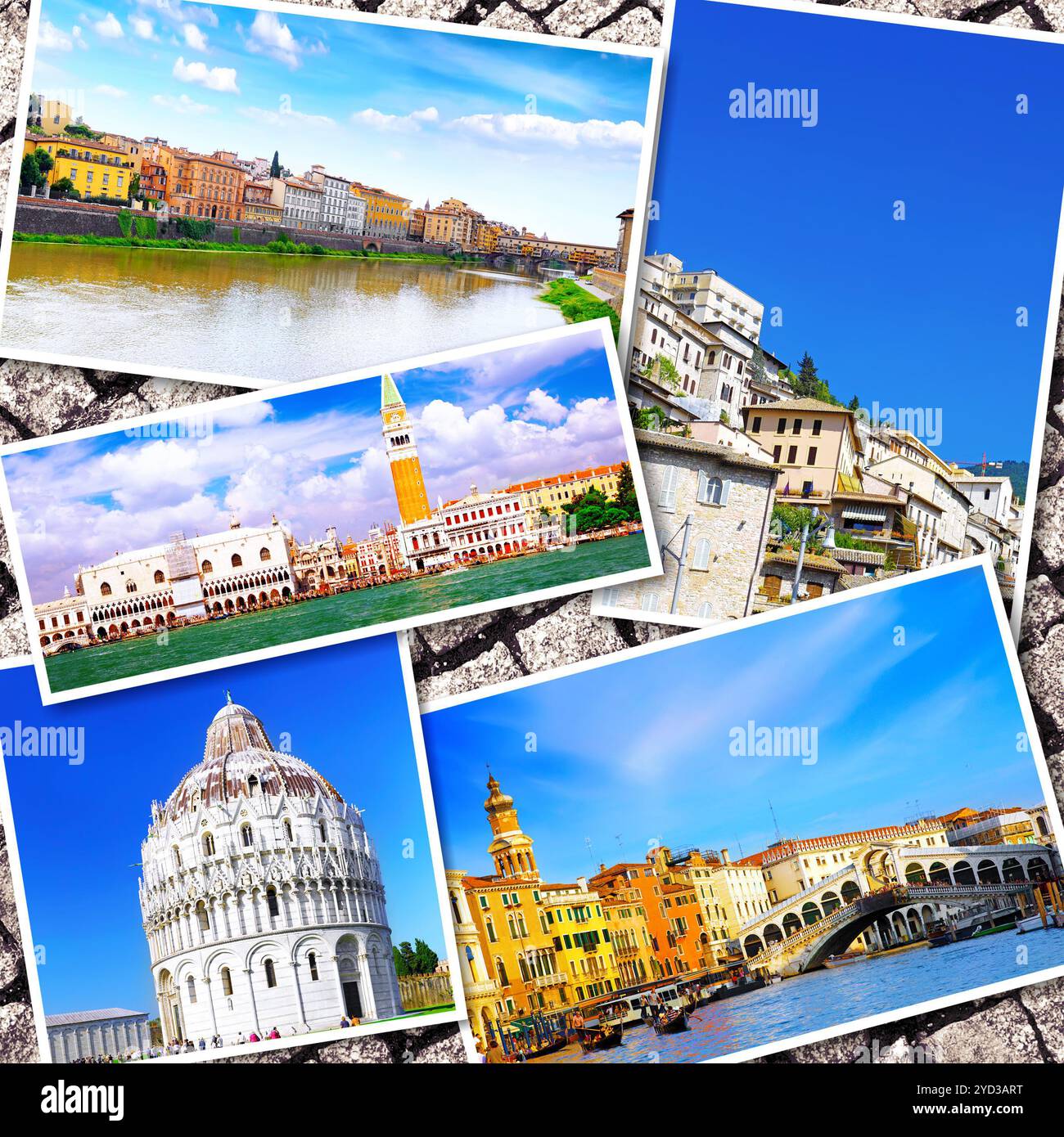 Collage of beautiful Italy. Rome, Florence, Pisa, Venice Stock Photo ...