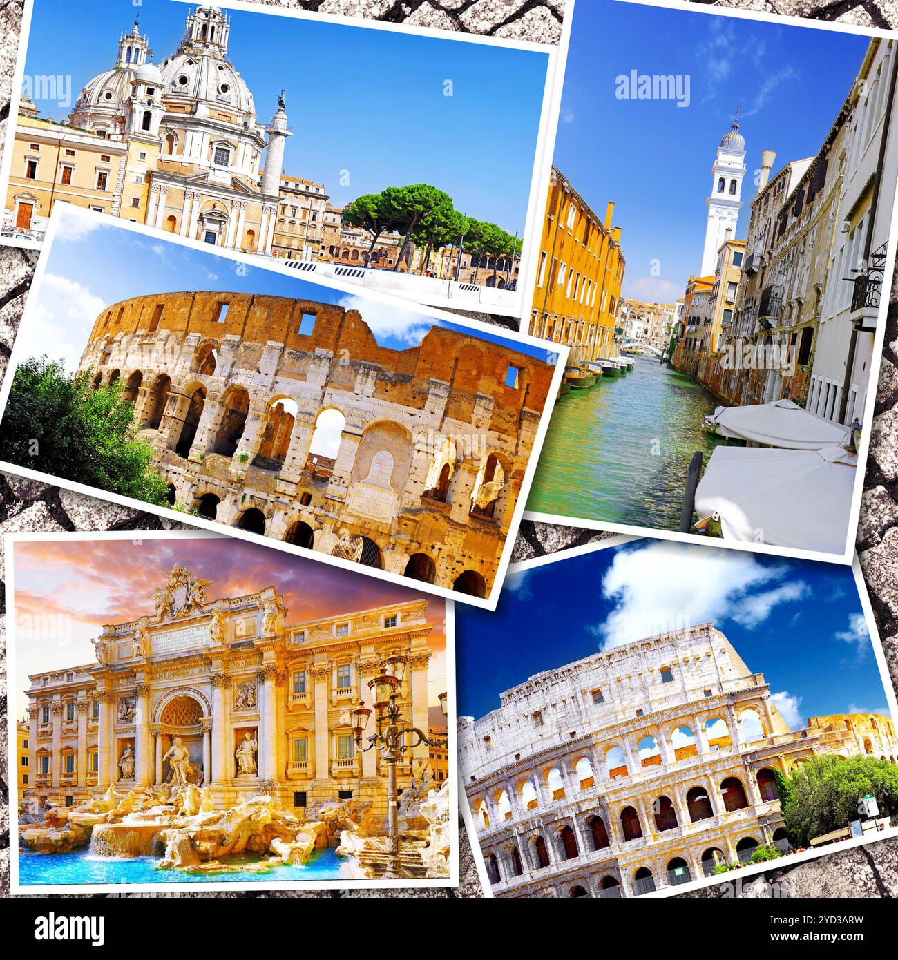 Collage of beautiful Italy. Rome, Florence, Pisa, Venice Stock Photo ...