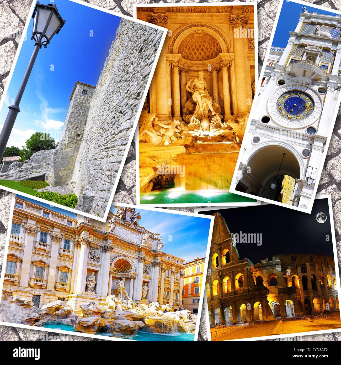 Collage of beautiful Italy. Rome, Florence, Pisa, Venice Stock Photo ...