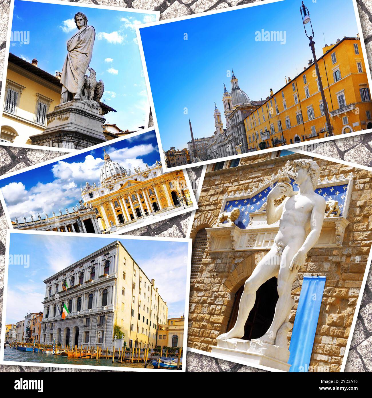 Collage of beautiful Italy. Rome, Florence, Pisa, Venice Stock Photo ...