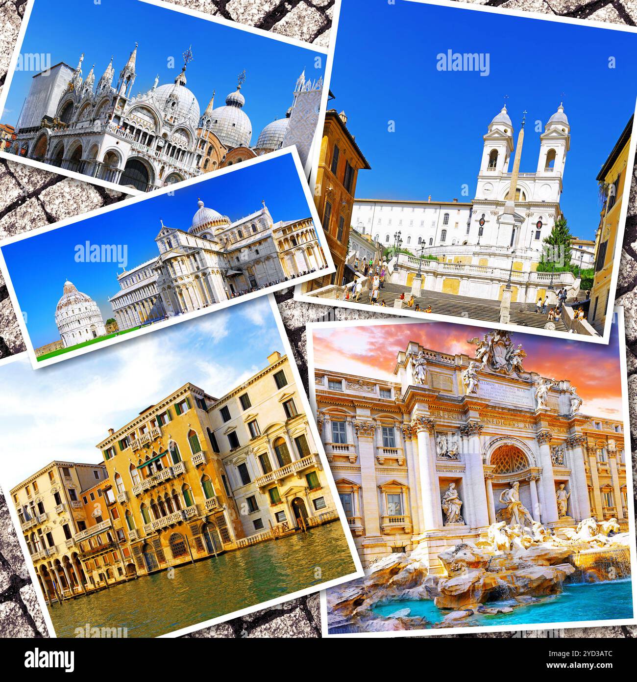 Collage of beautiful Italy. Rome, Florence, Pisa, Venice Stock Photo ...