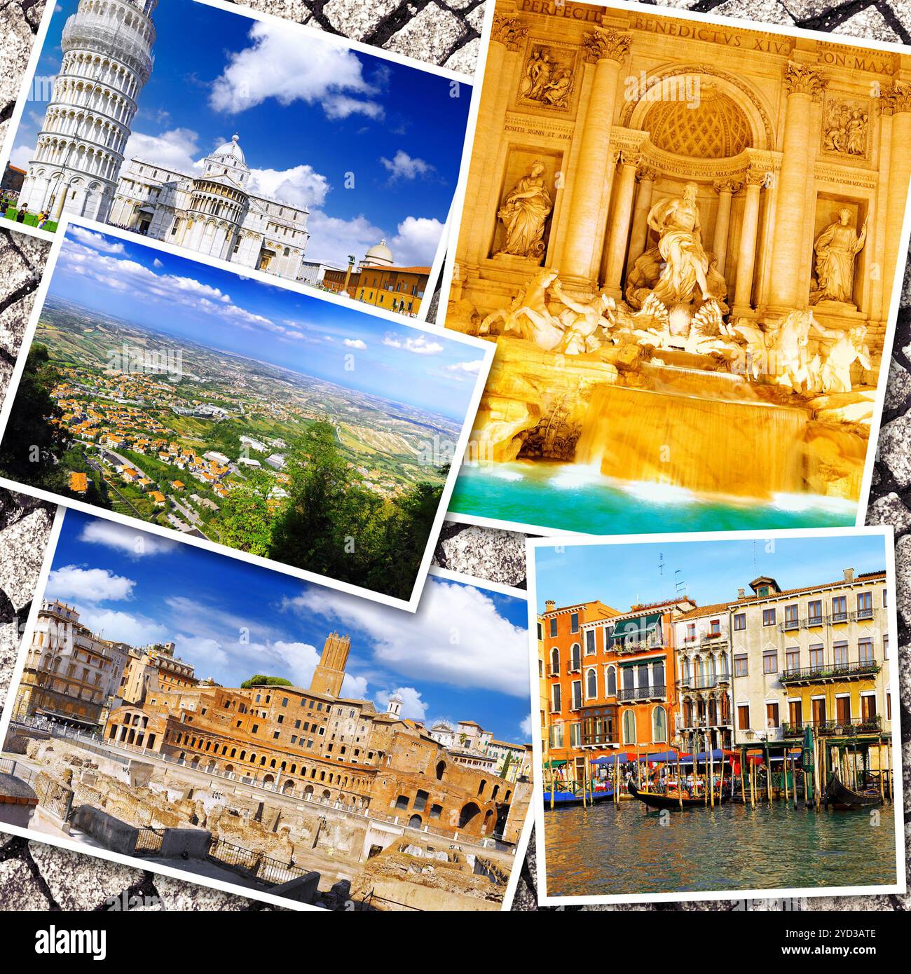 Collage of beautiful Italy. Rome, Florence, Pisa, Venice Stock Photo ...