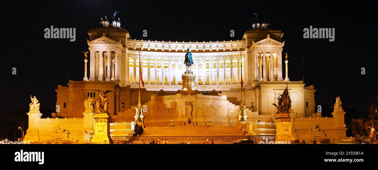 Venice Square in Rome, and the Monument of Victor Emmanuel . Night View ...