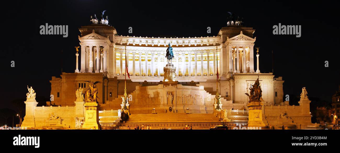 Venice Square in Rome, and the Monument of Victor Emmanuel . Night View ...