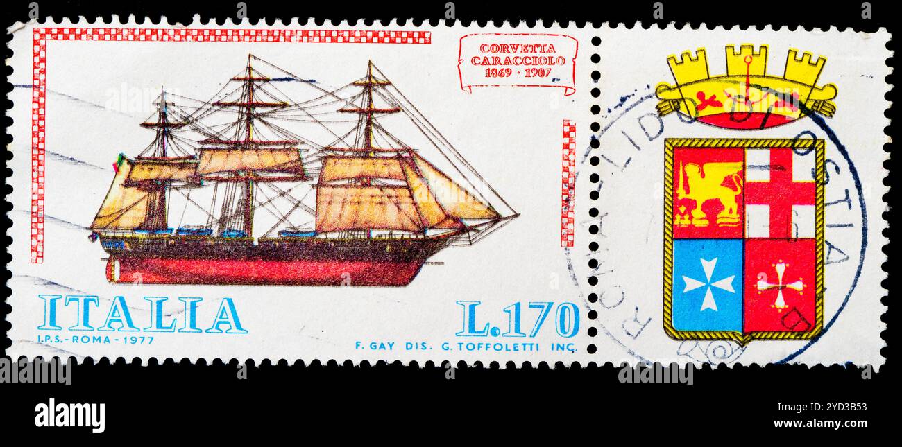 Corvette "Caracciolo" - Ships series 1st issue 1977 - Italian postage ...
