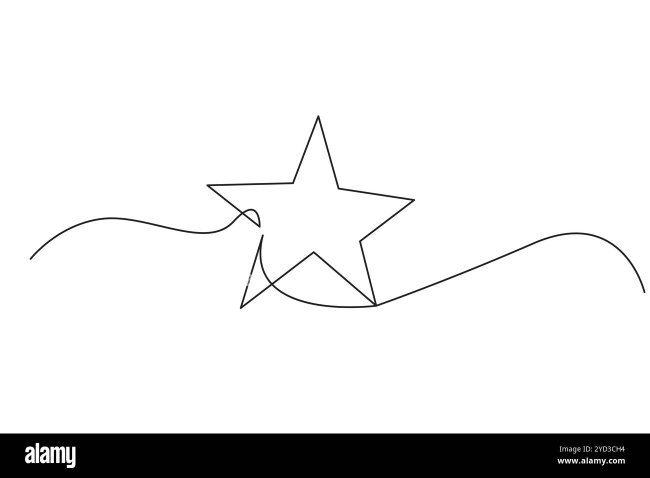 Star line drawing. Continuous star shape. Minimalist outline design ...