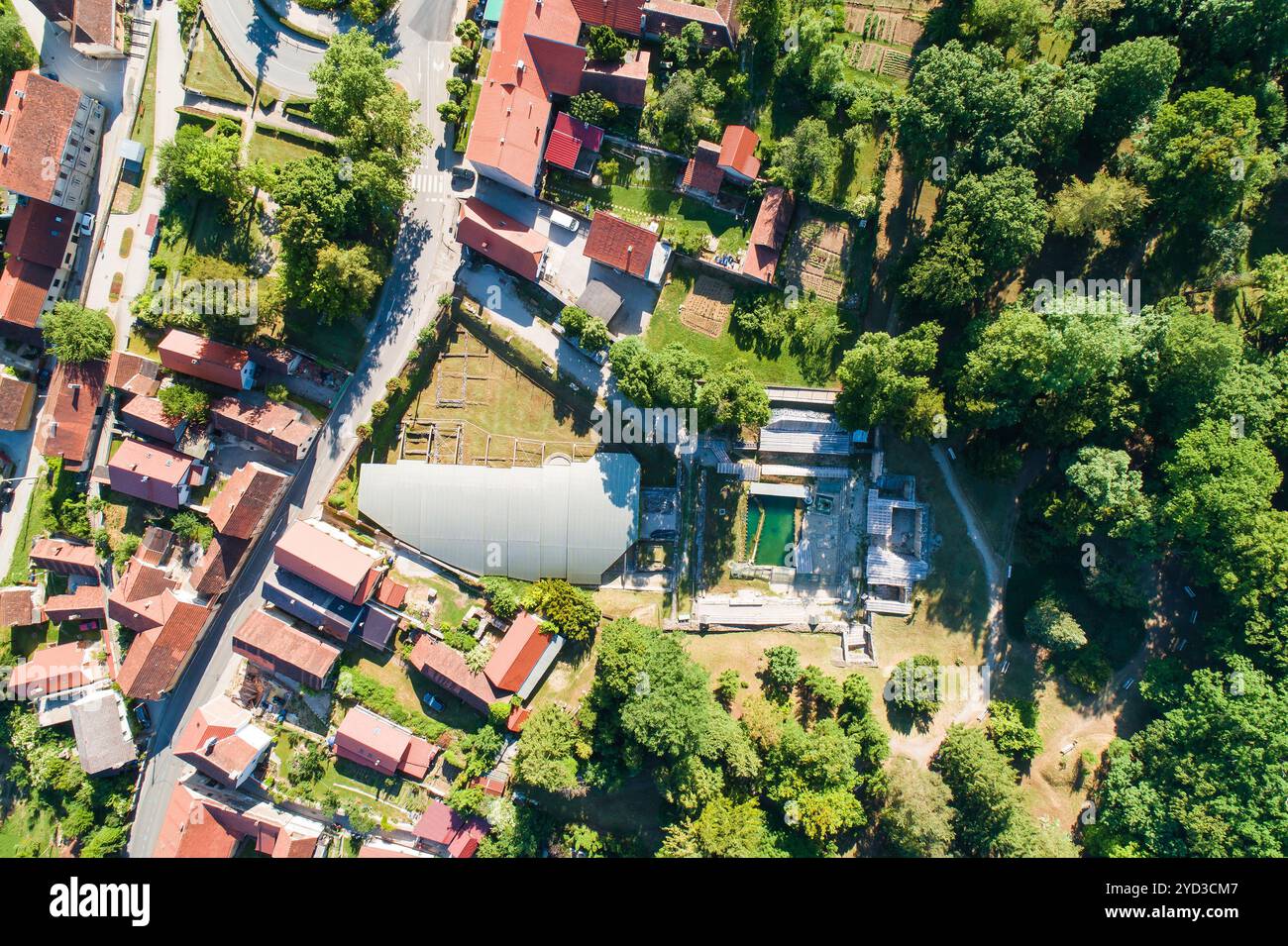 Historic Roman thermal springs and spa ruins in town of Varazdinske ...