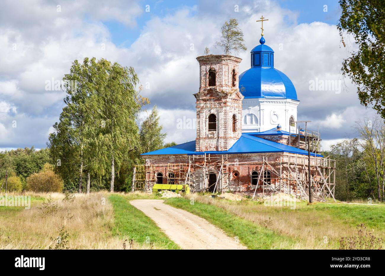 Old orthodox church under restoration at the village Stock Photo - Alamy