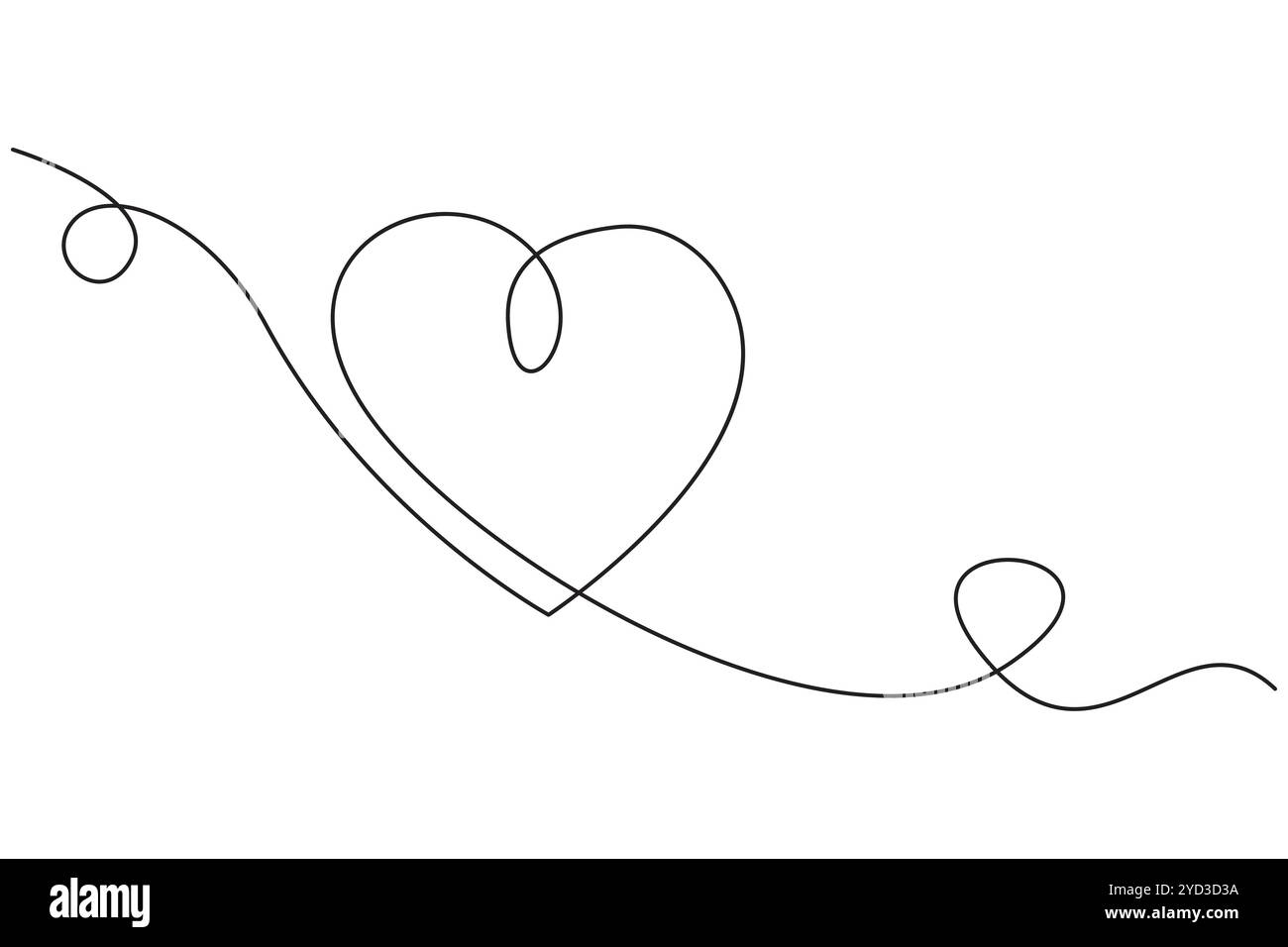 Heart line drawing. Simple continuous shape. Love symbol. Vector ...