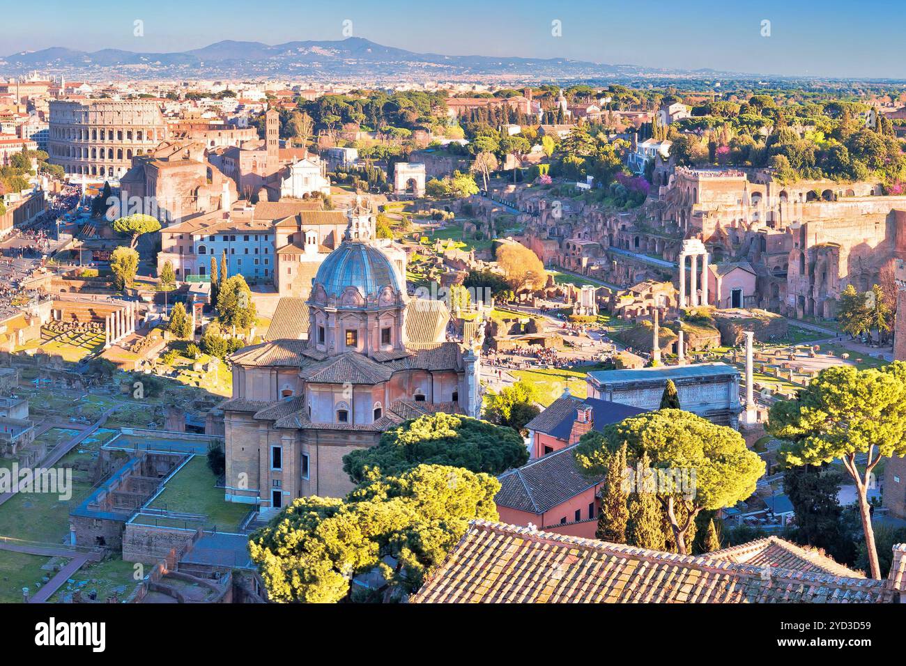 Eternal city of Rome historic landmarks panoramic view Stock Photo - Alamy