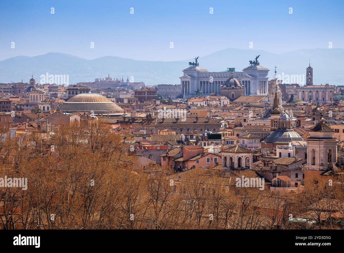 Eternal city of Rome. Famous landmarks of Rome panoramic view Stock Photo - Alamy