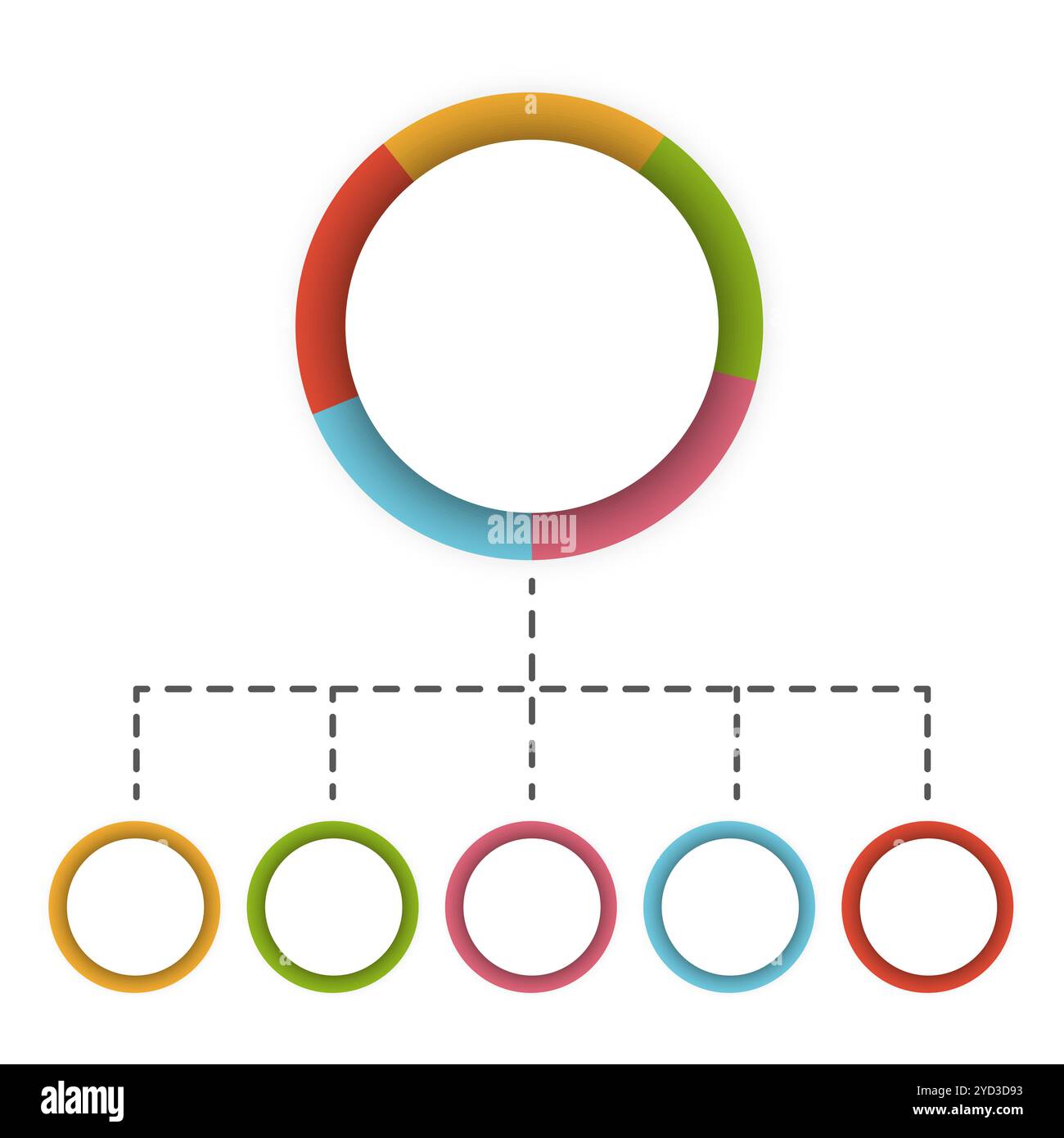 Colorful infographic rings. Organizational chart structure. Vector ...