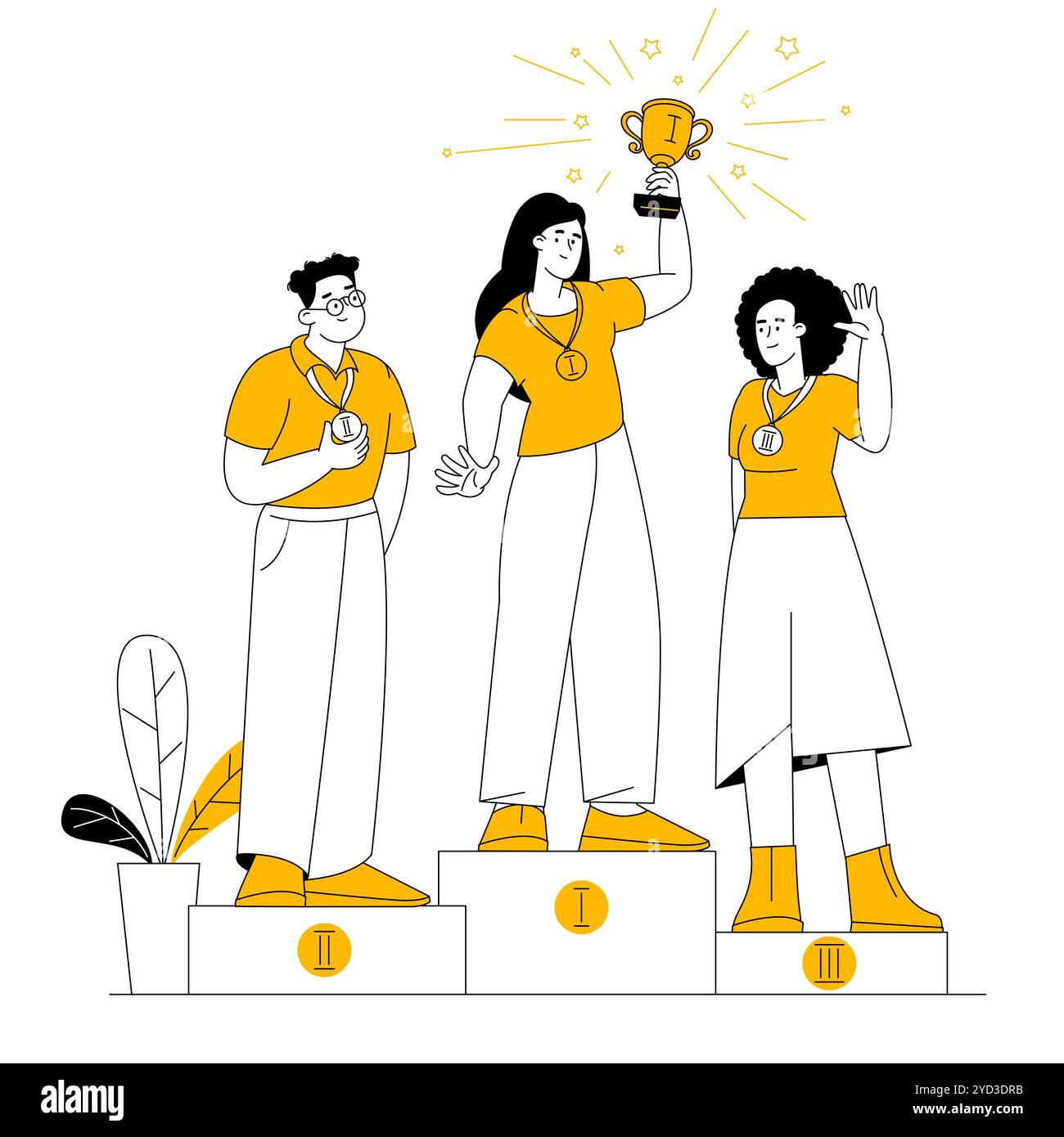 Woman winner first place Stock Vector Images - Alamy