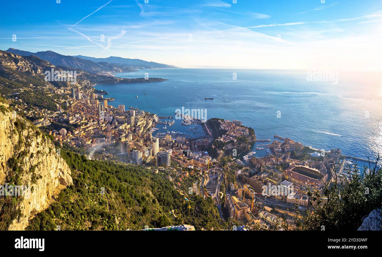 Principality of Monaco aerial panoramic coastline view Stock Photo - Alamy